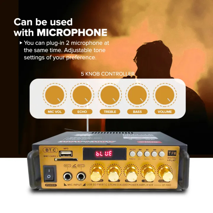300W+300W Digital HIFI Bluetooth Stereo Audio Amplifier with Bass and ...