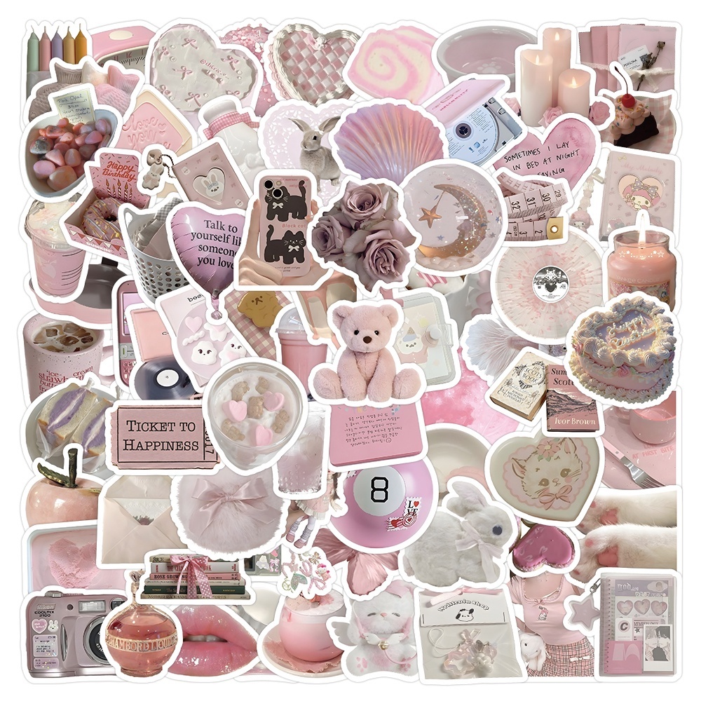 103/10pcs Ins Style Cute Pink Stickers DIY For Phones Laptop Car ...
