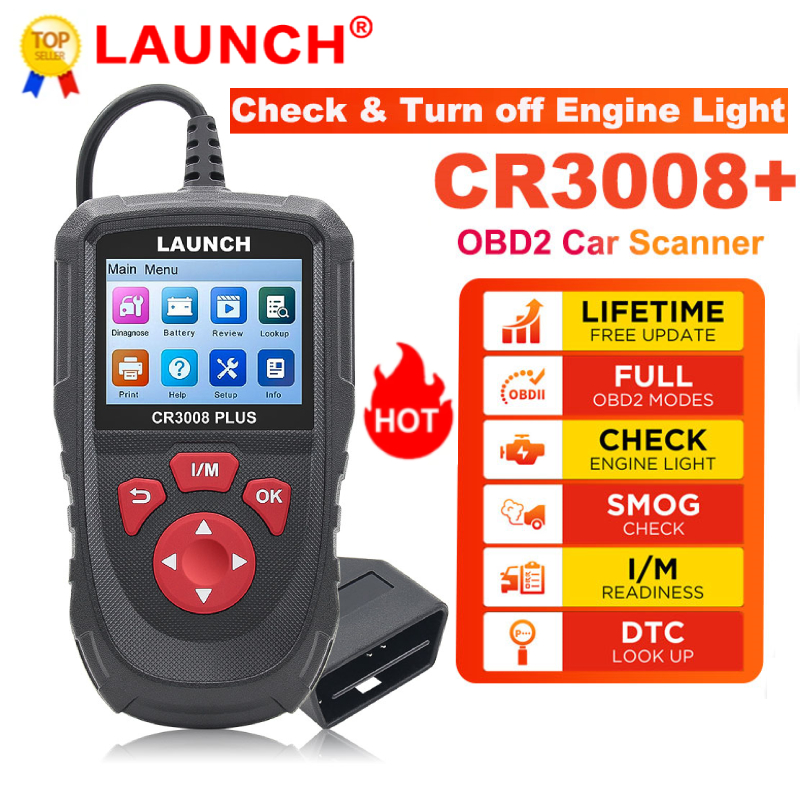 【Malaysia Spot Sale】LAUNCH CR3008 PLUS Full OBD2 Scanner Diagnostic ...