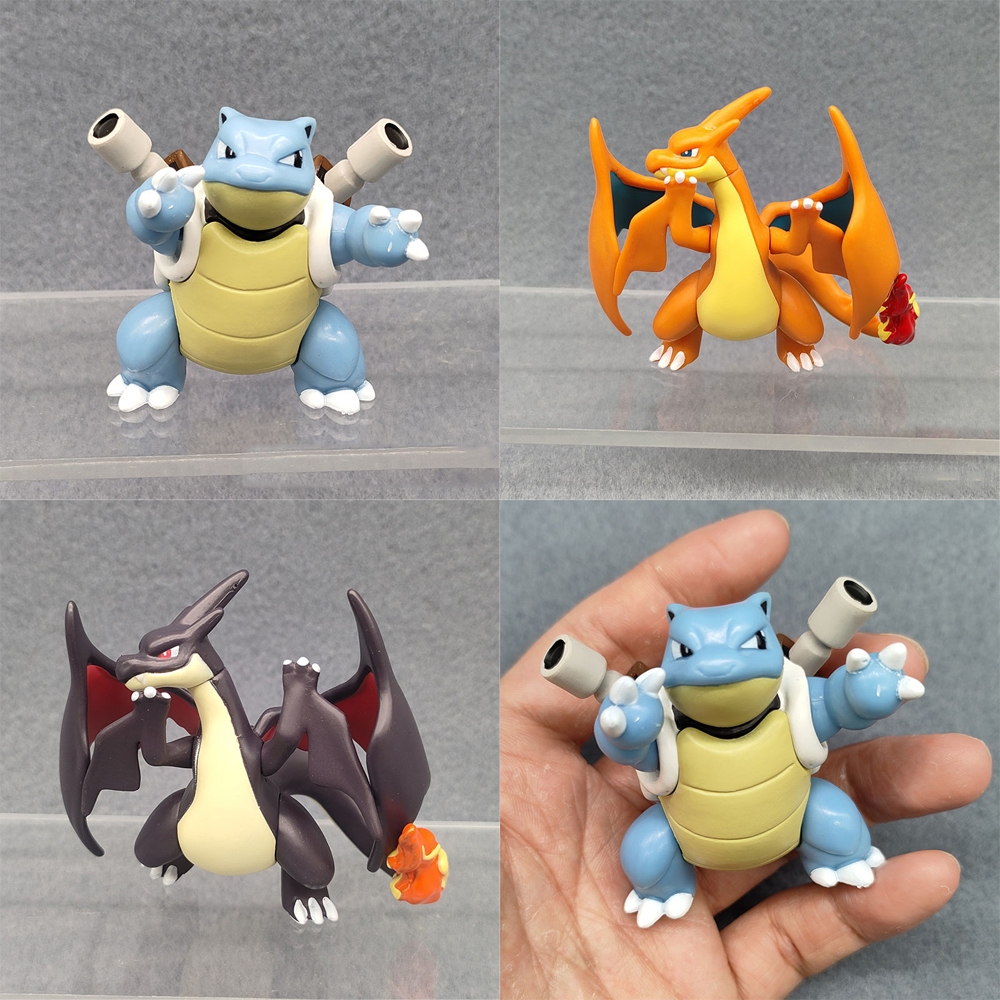 1Pcs 8cm Pokemon Anime Figure Mega Charizard XY Blastoise Q Version PVC ...