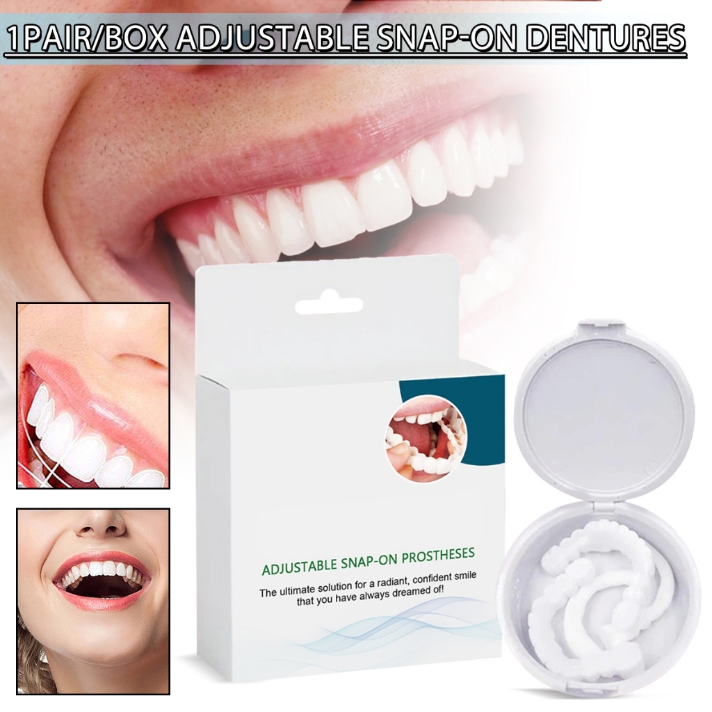 Adjustable Snap-On Dentures Tooth Cover False Teeth Upper Bottom Dental ...