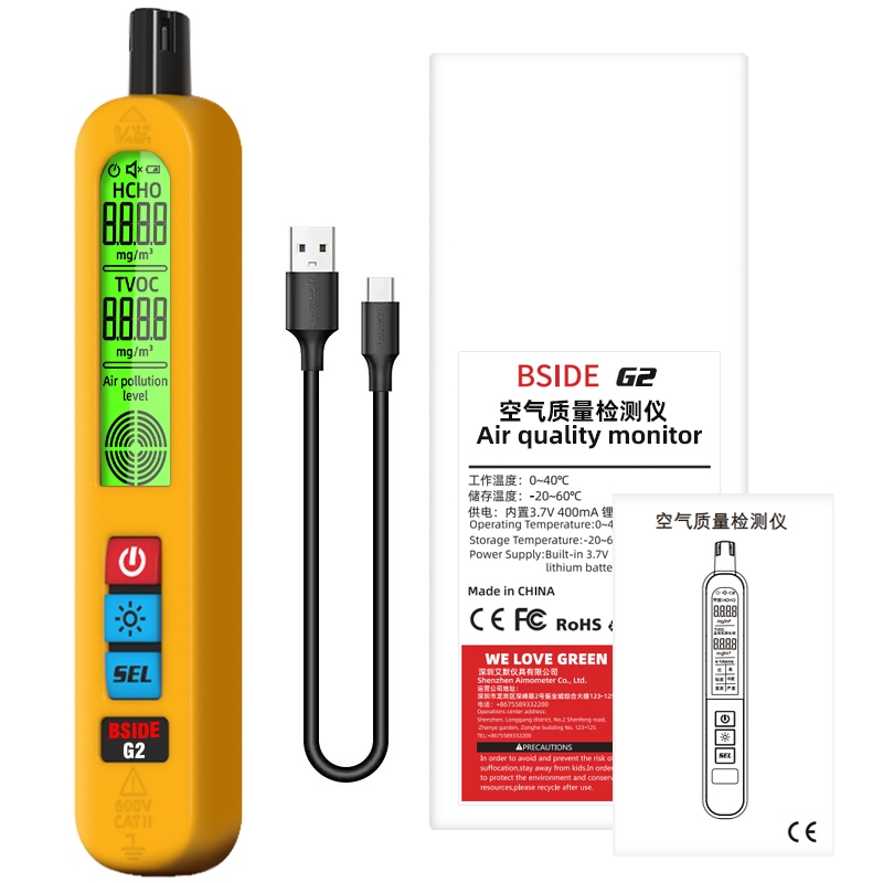 BSIDE Gas Detector Rechargeable Combustible Gas Leak Detector with ...