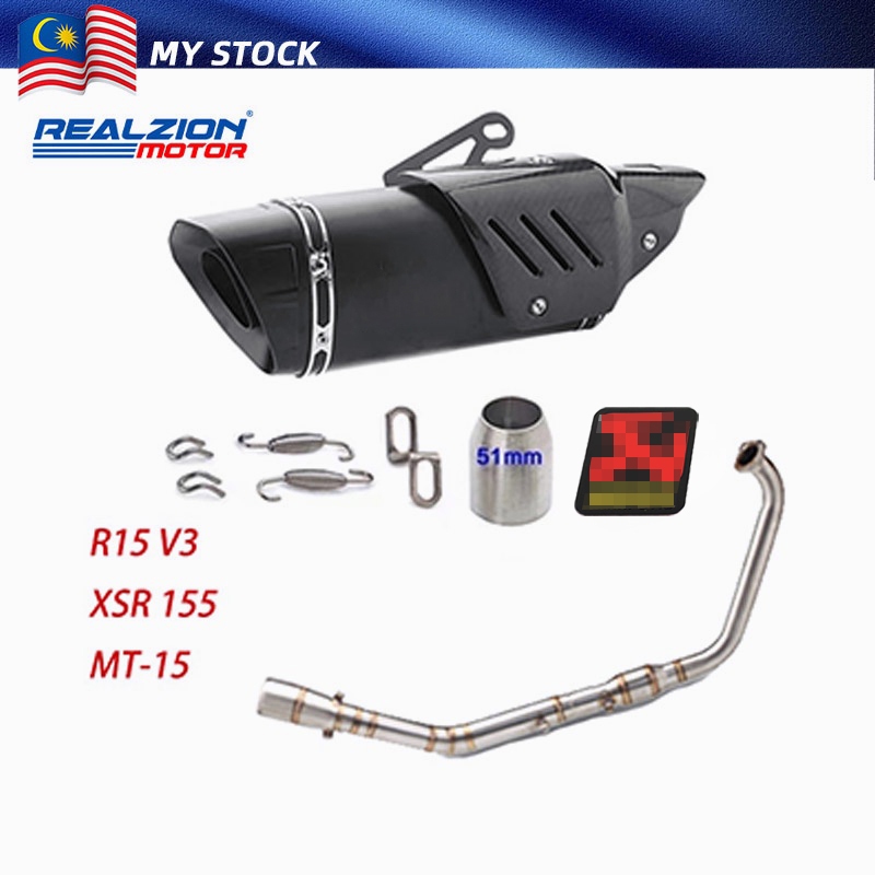 REALZIONMOTOR For Yamaha R15 V3 V4 R15m Mt15 Xsr155 Mt 15 Akrapovic ...