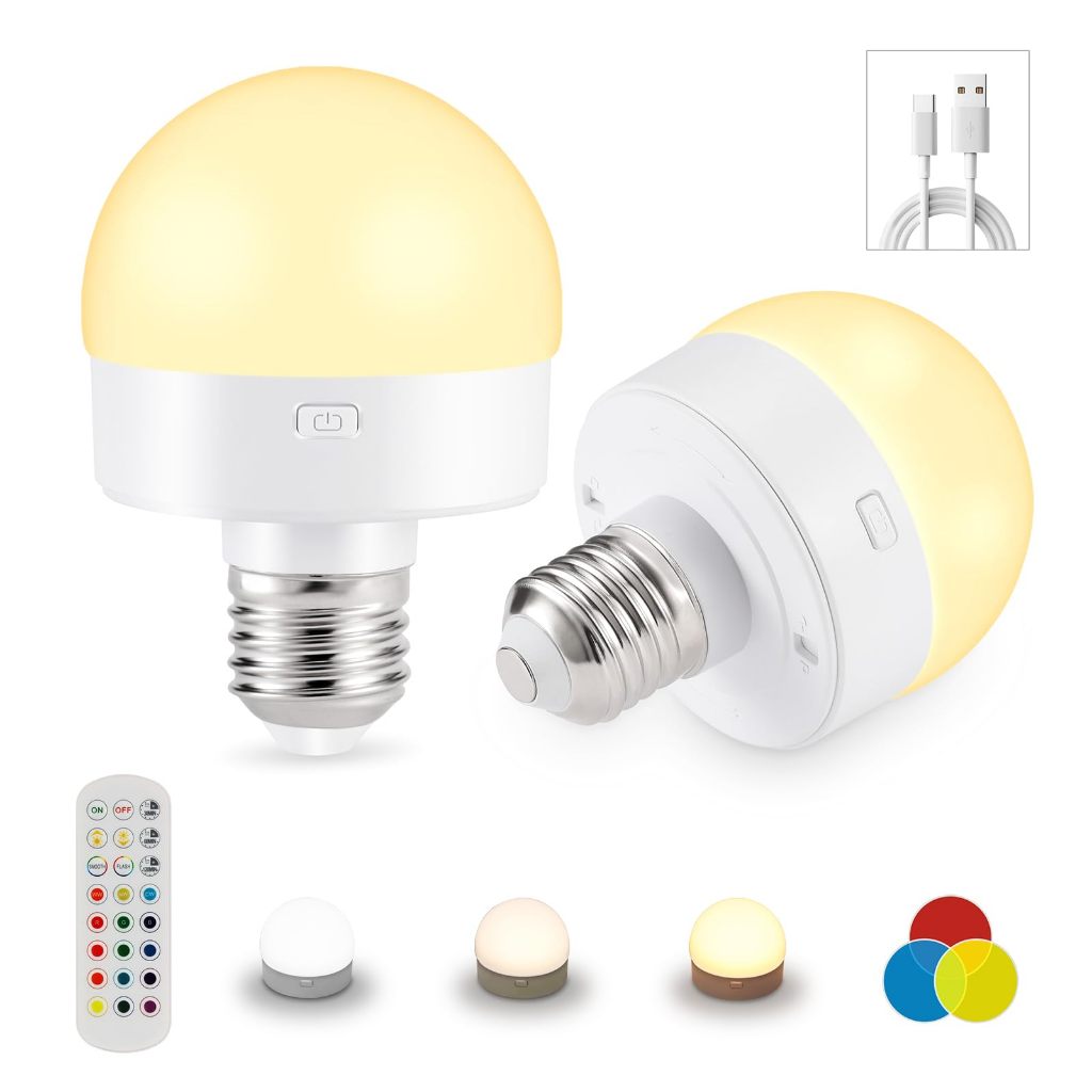 BULB LAMPU WIRELESS RECHARGEABLE BULB BATTERY OPERATED LIGHT BULB WITH ...