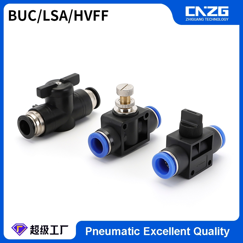 OD 6mm 8mm 10mm 12mm Air Pneumatic Hose Tube Hand Valve Valves 2 Way Flow Limiting Speed Control ...