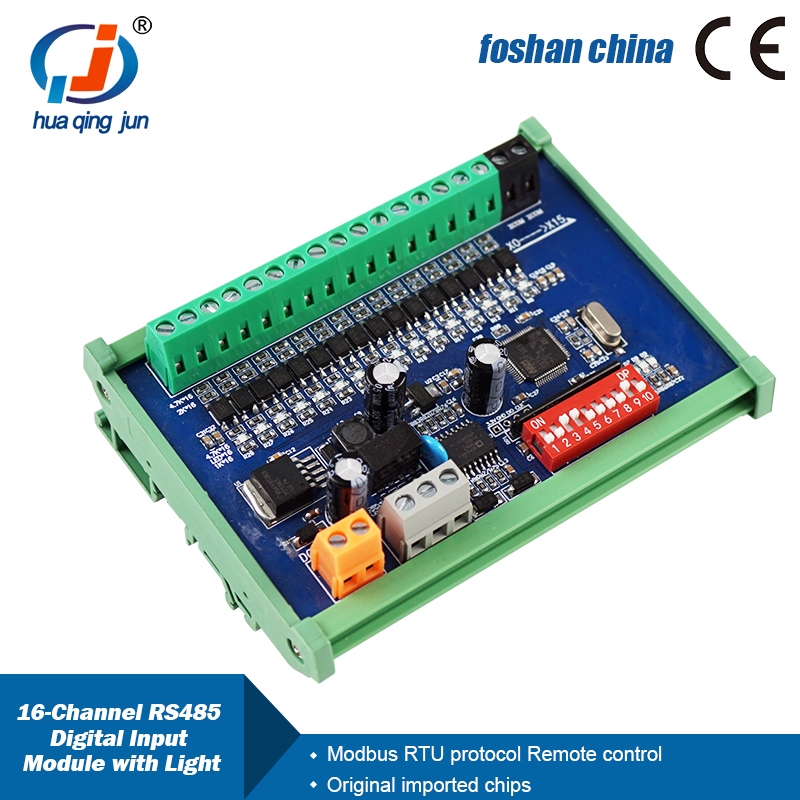 Huaqingjun 16 Channel Digital Input Module with Light RS485 Modbus Rtu ...