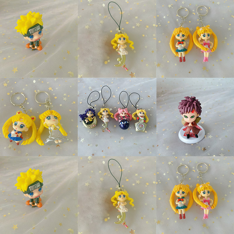 4cm Sailor Moon Anime Tsukino Usagi Chibiusa Action Figures Collection ...
