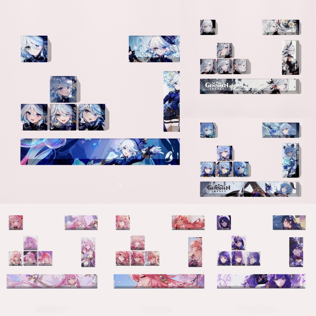 7/8pcs Honkai Impact Elysia Keycaps Cherry Profile PBT Dye Sublimation ...