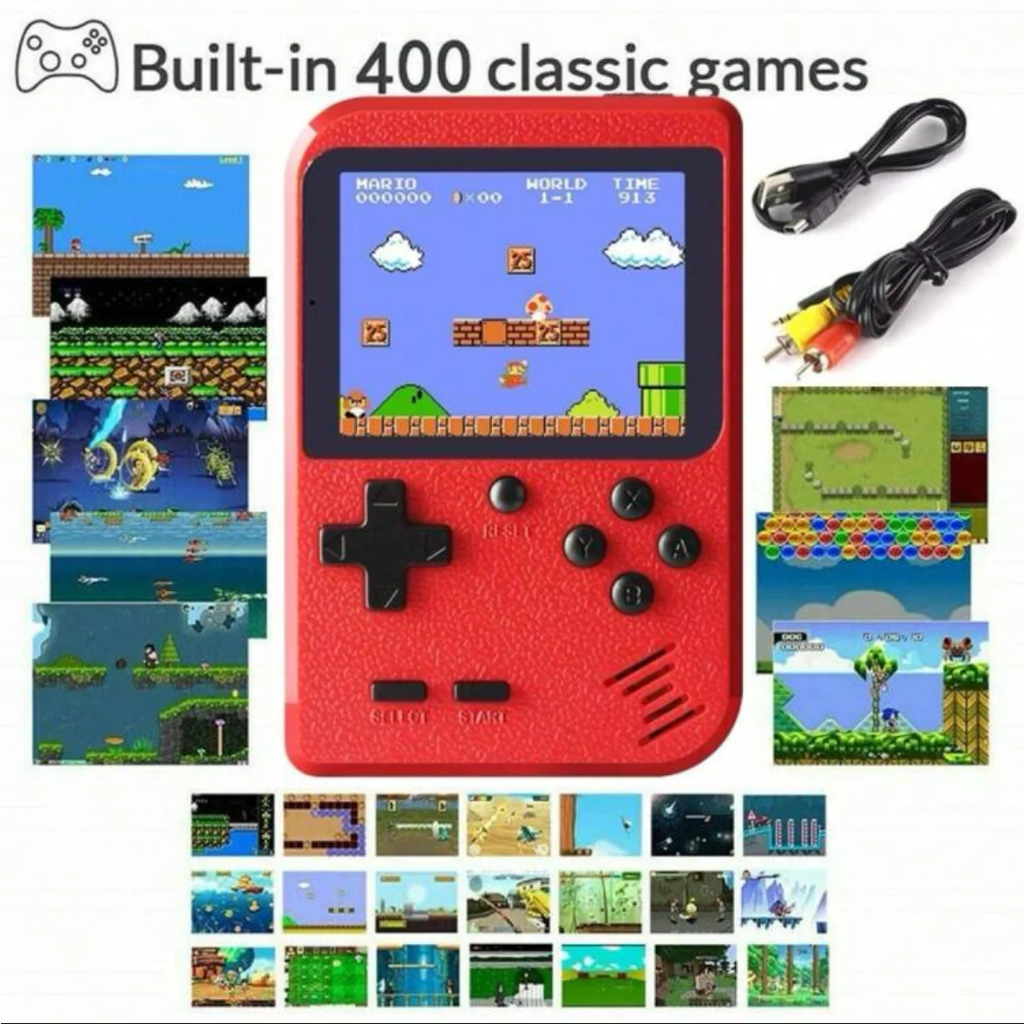 A Red Retro Classic Games Children's Handheld Small Game Console With ...