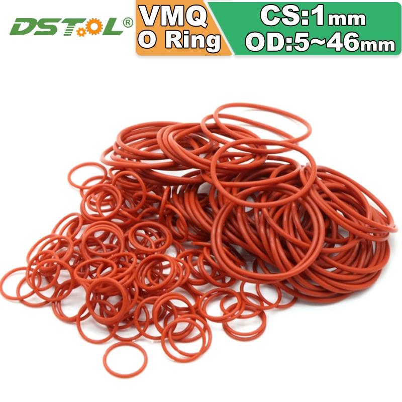 VMQ O Ring Seal Gasket Thickness CS 1mm OD 5 ~ 46mm Silicone Rubber ...