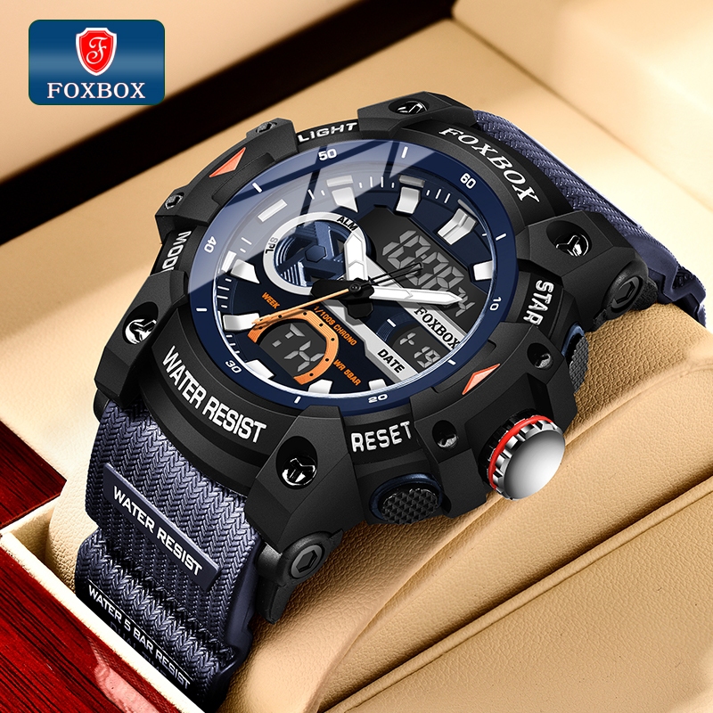 FOXBOX New Digital Watch Men 2.16inch Big Dial Dual Display Outdoors ...