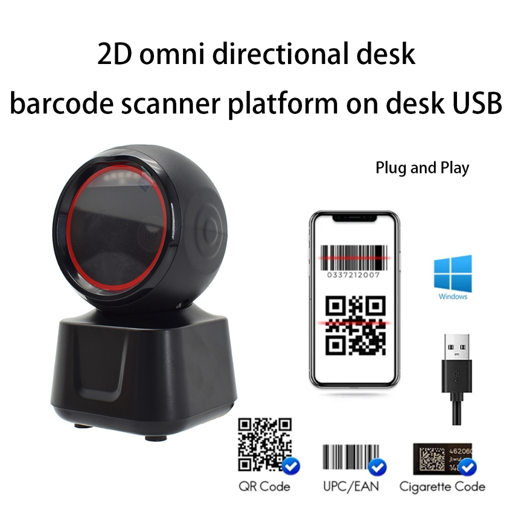 High Quality Omni Directional 1D 2D Desktop Barcode Scanner for ...