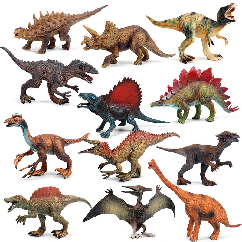Simulated Solid Dinosaur Model Set Tyrannosaurus Rex Giant Beast Spiny ...