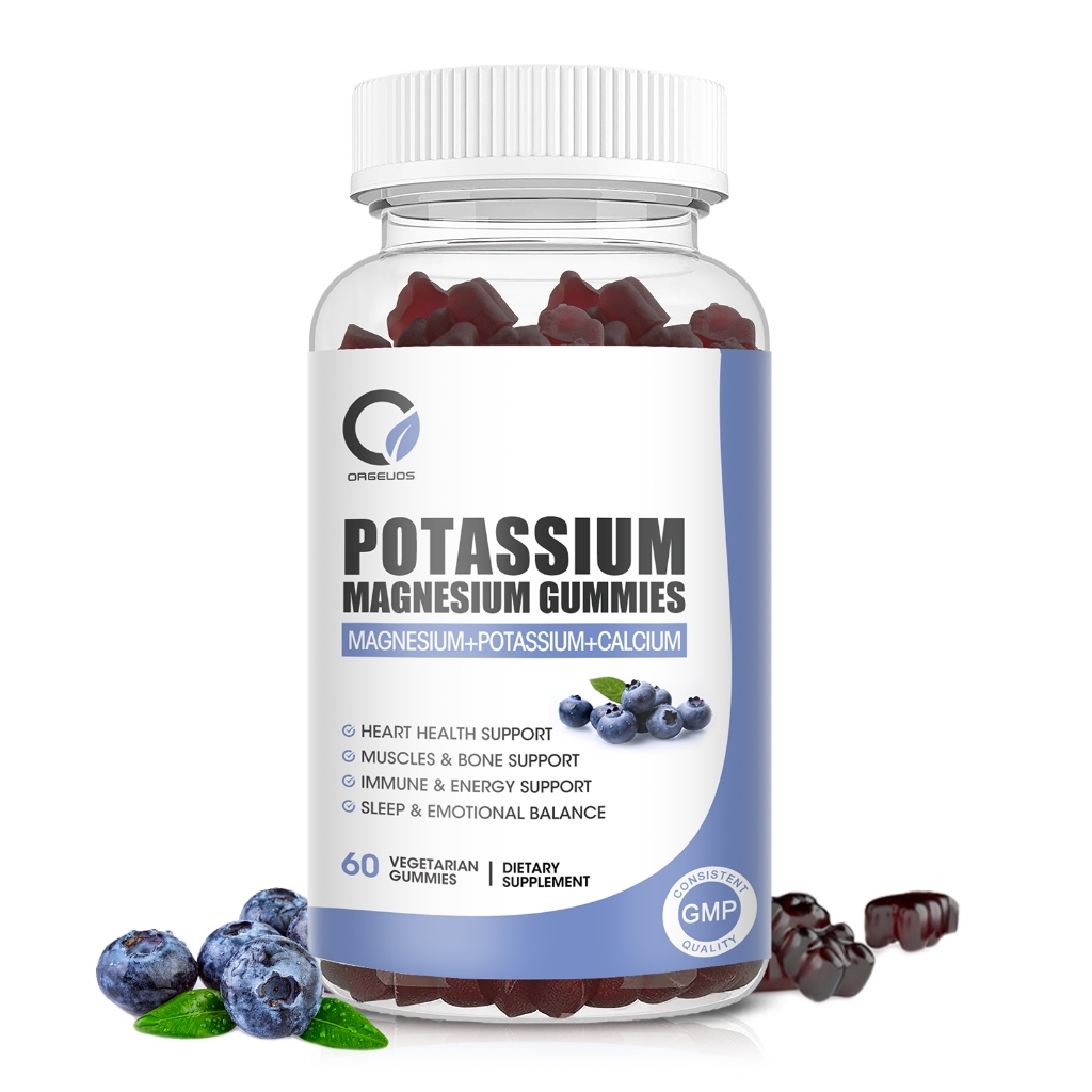 Orgeuos Potassium Magnesium Gummies Blueberry Flavor Natural Ingredient ...