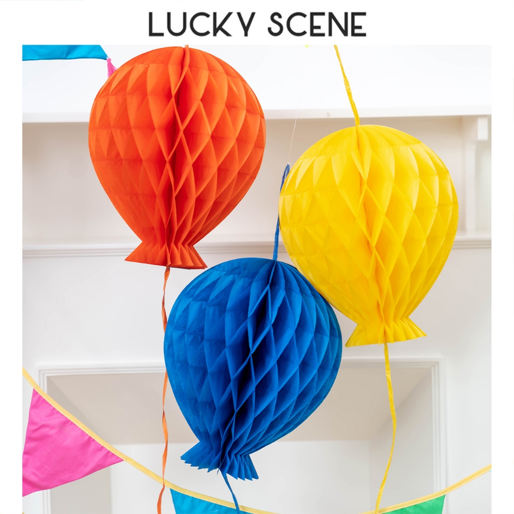 Balloon shaped honeycomb paper birthday party, children's decoration ...