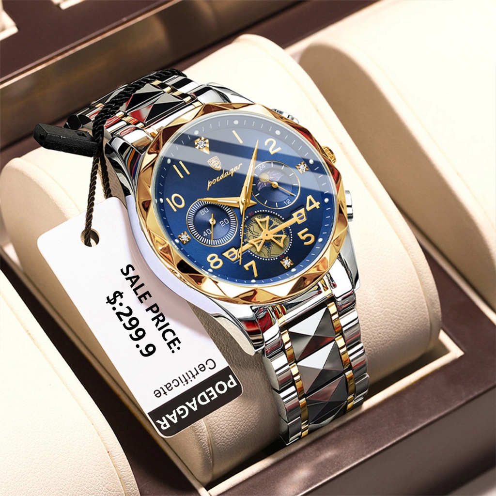 POEDAGAR Watch Man Original Fashion Mutifuction Sports Chronograph ...