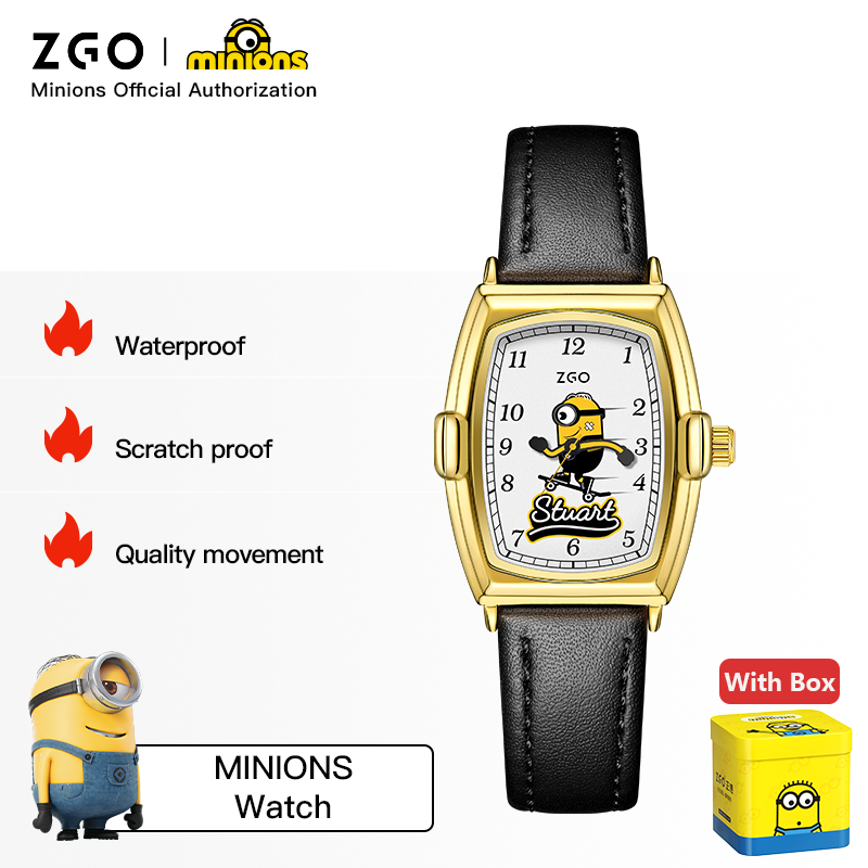 ZGO x Minions Retro Watch Gold High-End Feeling Female Niche French ...