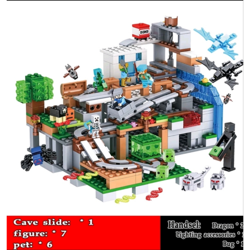 700 Particle Building Blocks Minecraft Spiral Track Mine with Lifting ...