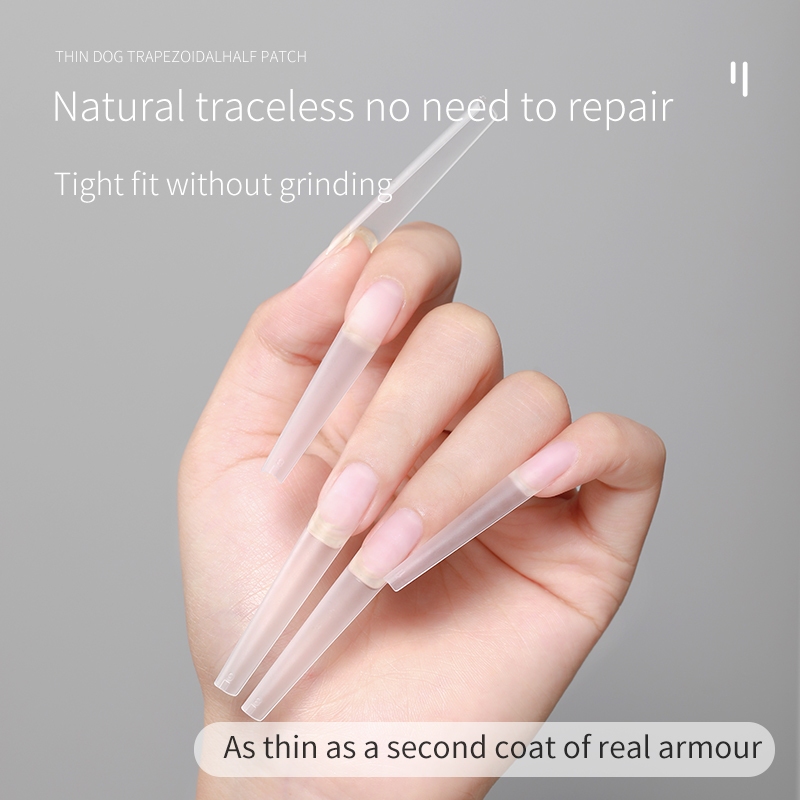 Annies 240 Pcs Coffin Nail Tips Clear Fake Nails Extra Long Coffin Nail