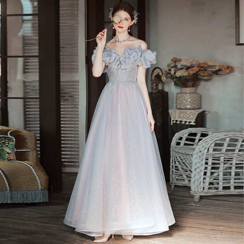 Hong Hu Formal Evening Dress For Women Exquisite 2024 Korean Birthday ...