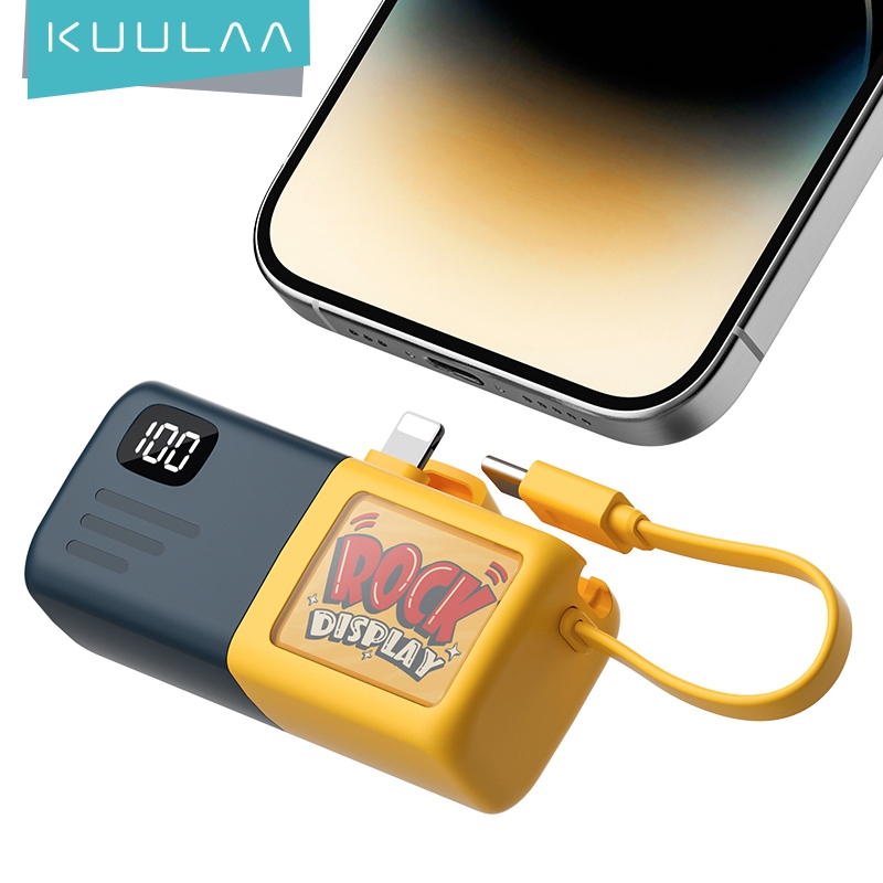 KUULAA 5000mAh 15W Original Powerbank Portable Mini Power Bank Built-in ...