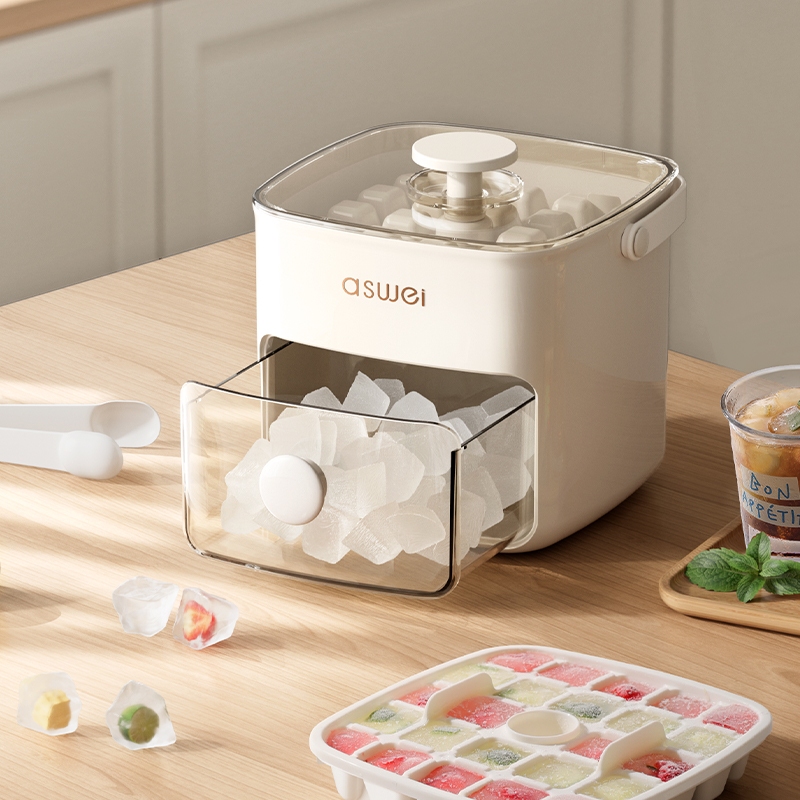 ASWEI Ice Maker Box 2in1 Ice Cube Container Summer Frozen Ice Cube ...