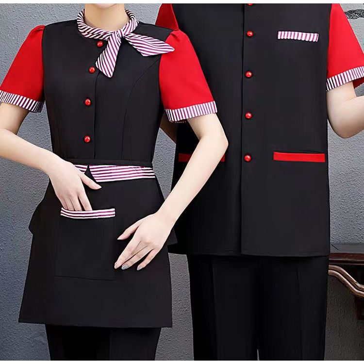 Waiter Uniform Short Sleeve Men Women Workwear Hotel Restaurant Food ...