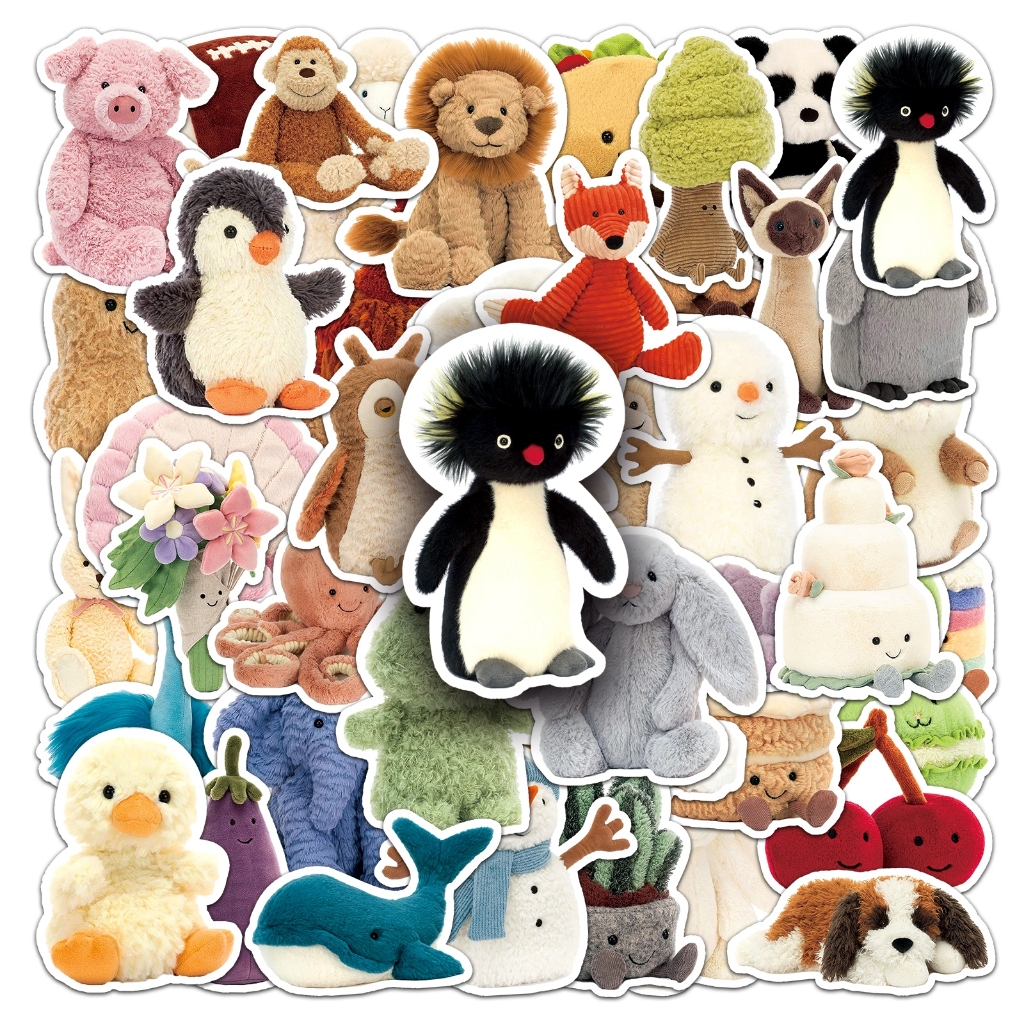 10/51Piece Funny jelly cat Cute Plush Doll Stickers DIY For Phones ...