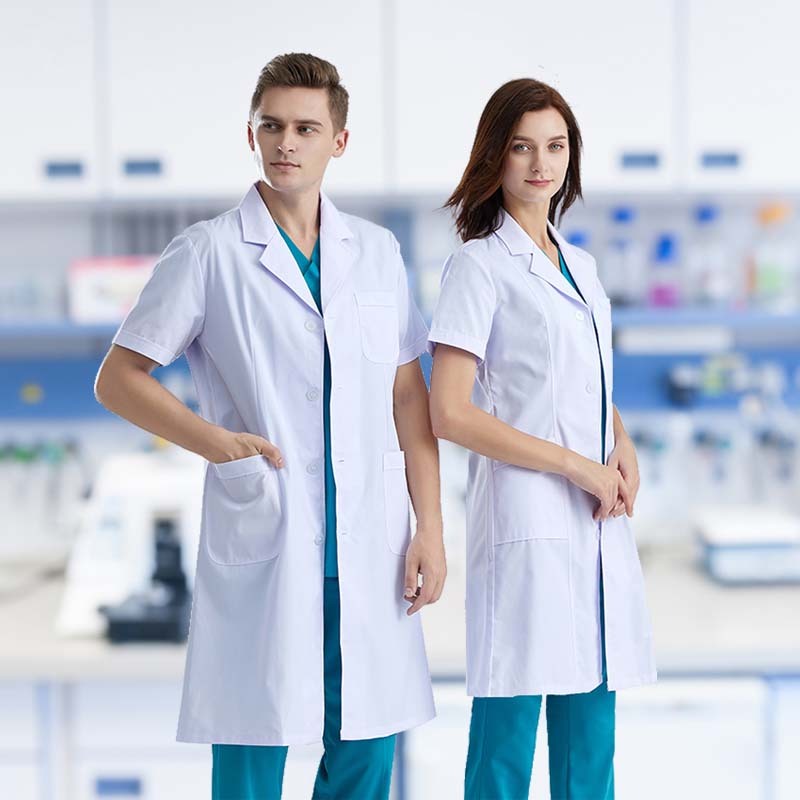 White Lab Coat Doctor Students Baju Scrub Medical Baju Nurse Doktor ...