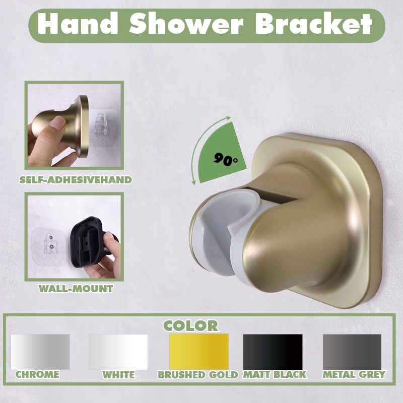 Shower Bracket In Wall Adhesive Bracket Base Chrome ABS Plastic Metal ...