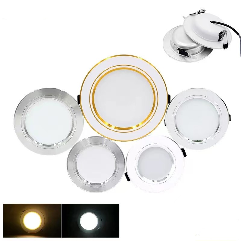 5W/9W/12W/15W/18W Concealed Living Room Circular LED Tube Light Silver ...