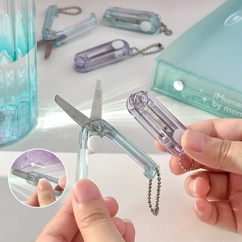 Letit Cute Mini Retractable Scissors Portable Scissors Transparent ...