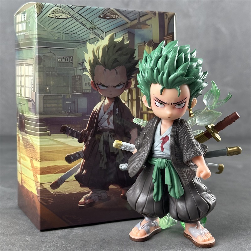 15cm One Piece Anime Figure Roronoa Zoro GK Statue Art Toy Zoro ...