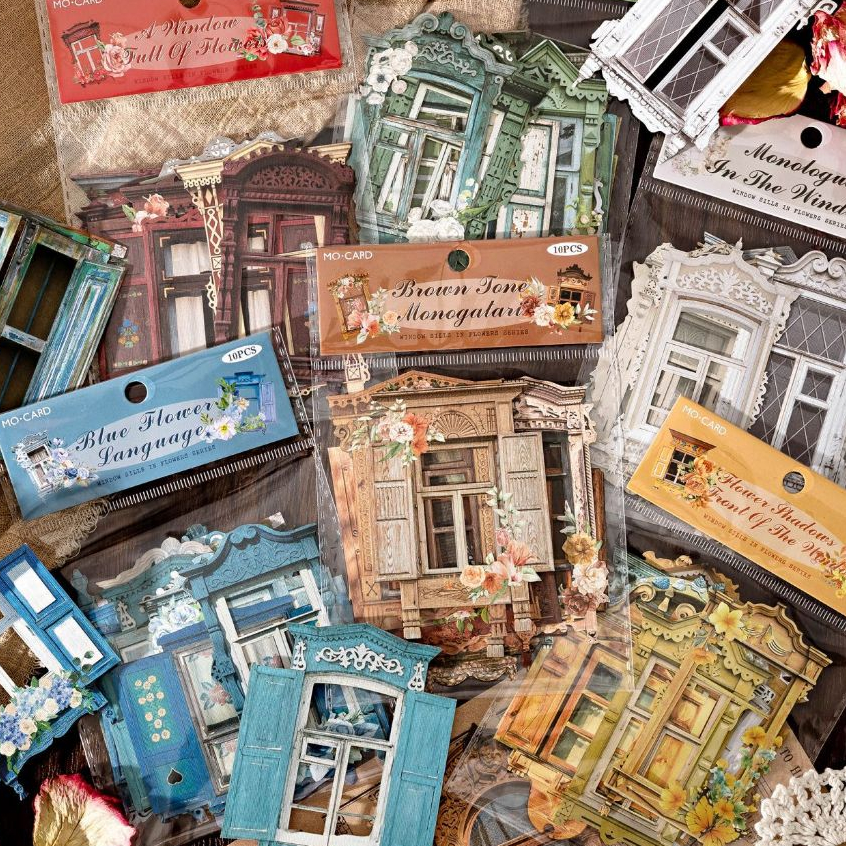 Cloth Pattern Paper Hollow Organ Sticker Pack Flower Room Window Sill ...