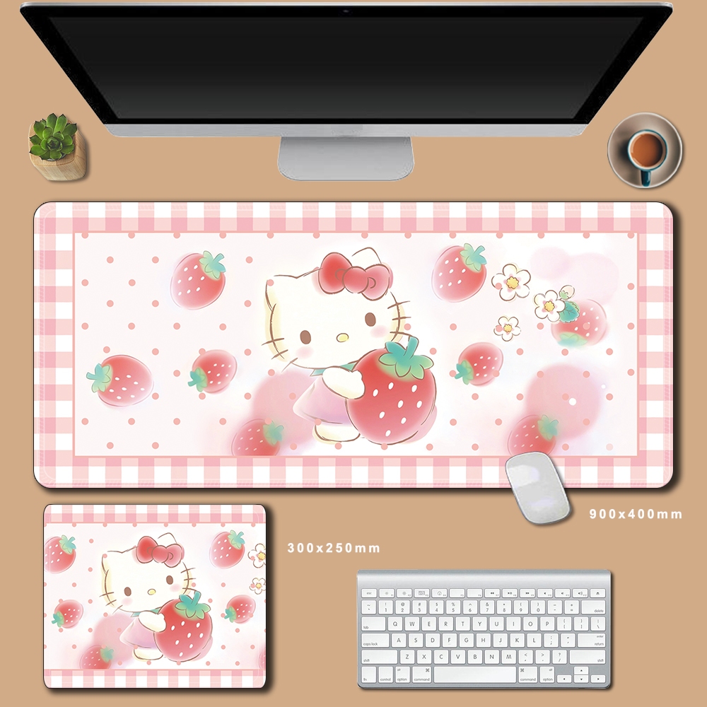 Hello Kitty Mouse Pad Large Cute Pink Mousepad Anime Cartoons Gaming ...
