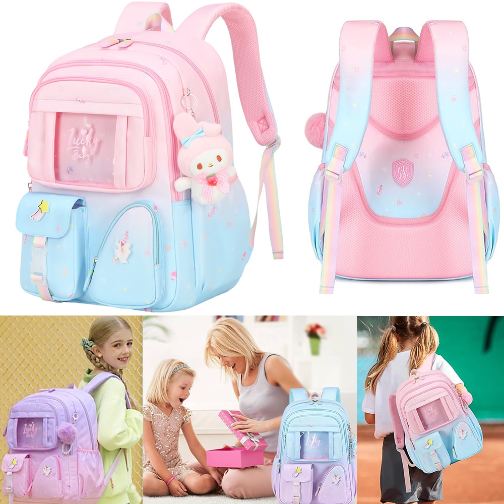 Girls Backpack Kids Backpack, Sweet Gradient Color School Backpack ...