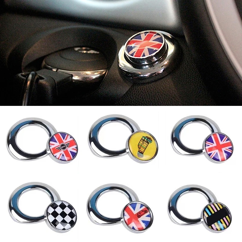 3D Metal Car Engine Start Stop Button Cover Keyless Go Ignition ...