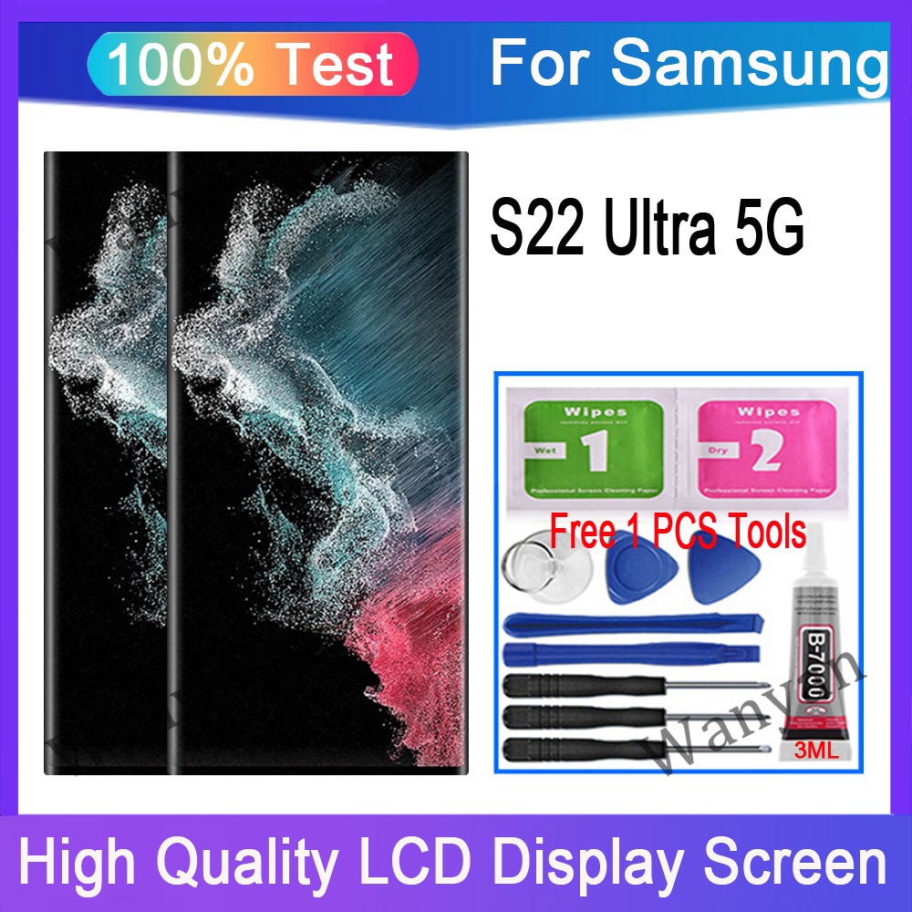 Original AMOLED Samsung Galaxy S22 Ultra 5G LCD Display Touch Screen ...