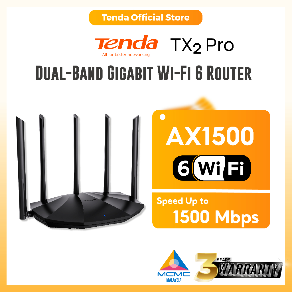 Tenda TX2 Pro/TX2 AX1500 / TX9 AX3000 WiFi6 Ultra-High Speed Dual Band ...