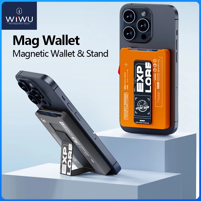 WIWU Magnetic Wallet iPhone Wallet with Adjustable Stand for iPhone 15/14 Series Universal ...