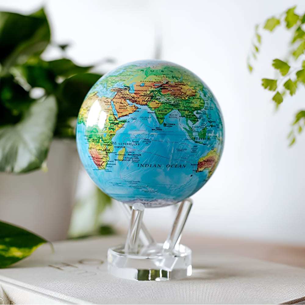 [MOVA Light Energy Globe] Terrain Western Current Map Relief Map Blue ...