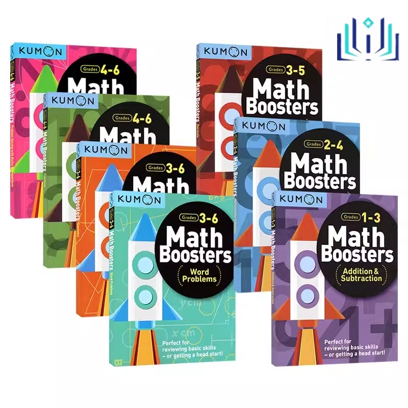 English “Kumon Math Boosters Grade 1-3 Addition & Subtraction /2-4 Multiplication & Division /3 ...