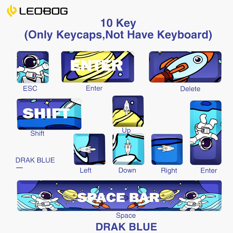 AULA PBT Keycaps 10PCS DIY Keycaps Astronaut Mecha Style Keycaps ...