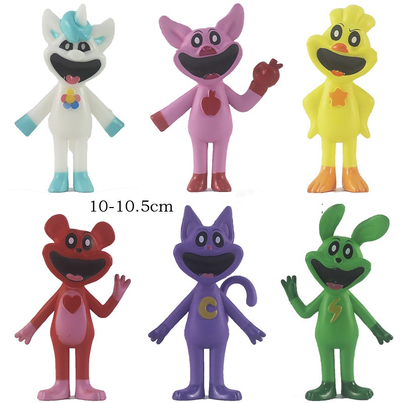 6Pcs/Set Smiling Critters Anime Game Figure Doll Scary Smiling Action ...