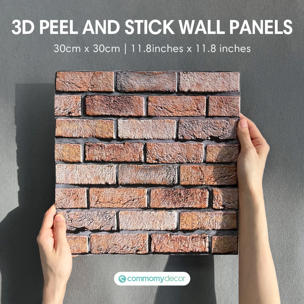 3D Brick Wall Sticker Self Adhesive 3D Wall Panel Brick Wallpaper, DIY ...