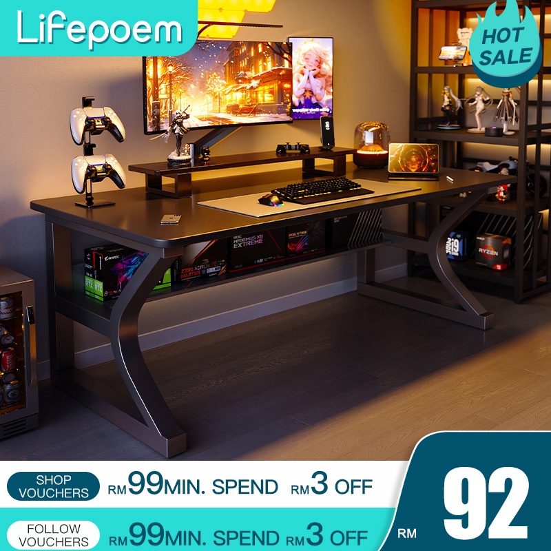 Gaming Table Meja Gaming Meja Komputer Murah Computer Desk With Shelves ...