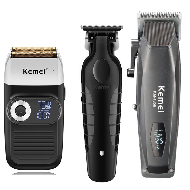Kemei 2299 Professional Barber Hair Clippers and Trimmer Kit Cordless ...