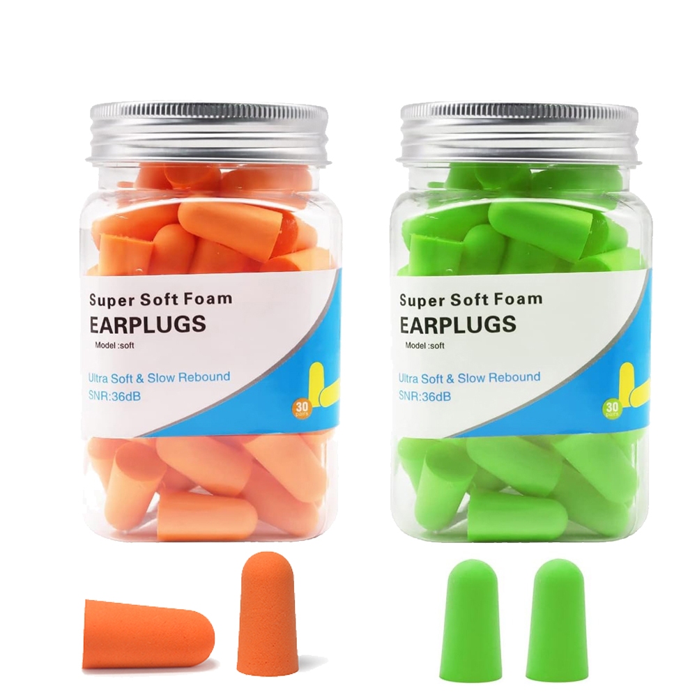 𝟑6𝐝𝐁 Ultra Soft Rebound Ear Plug for Sleeping 60 Pcs Noise Cancelling ...