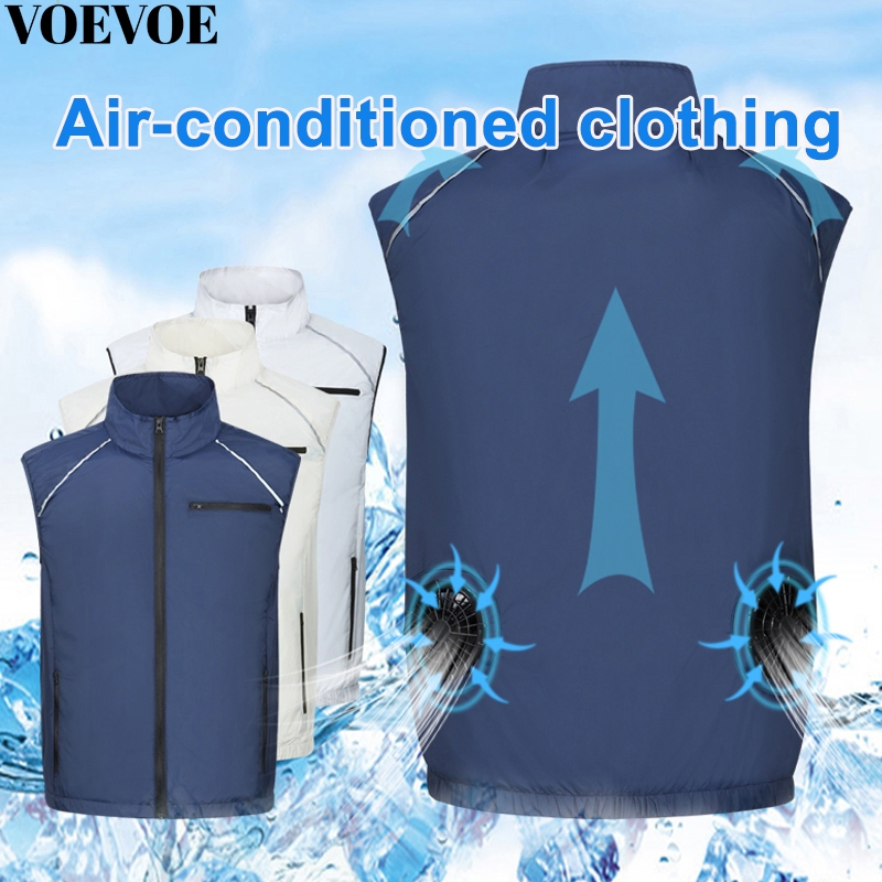 VOEVOE Men's And Women's Fan Vest Air-Conditioning Clothing | Shopee ...