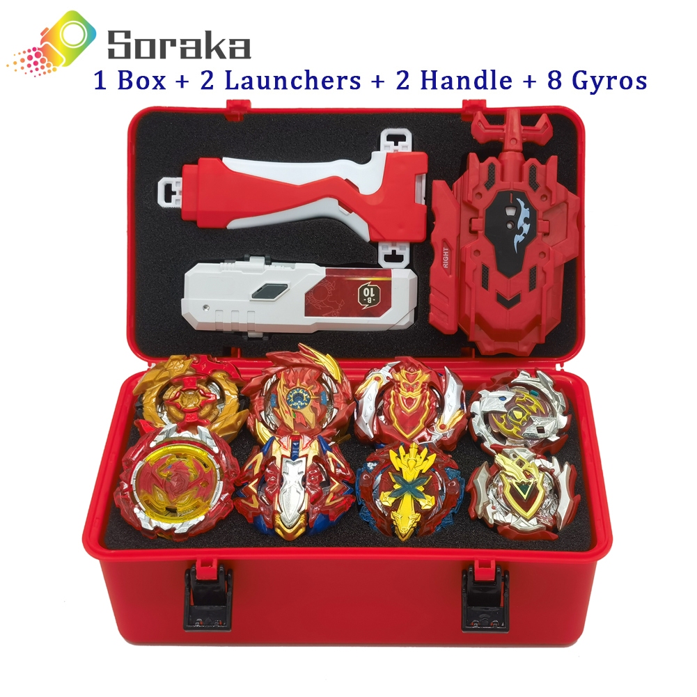 Beyblade Burst Toy Set With Light Handle Launcher Beybalde Kid's Beyblade Toys Boy Gifts Red Box ...